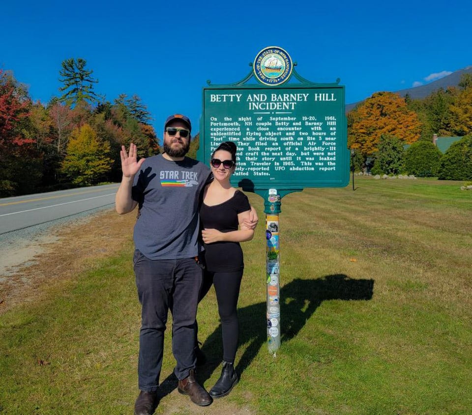 We visited the Betty and Barney Hill monument in Franconia Notch in NH ...