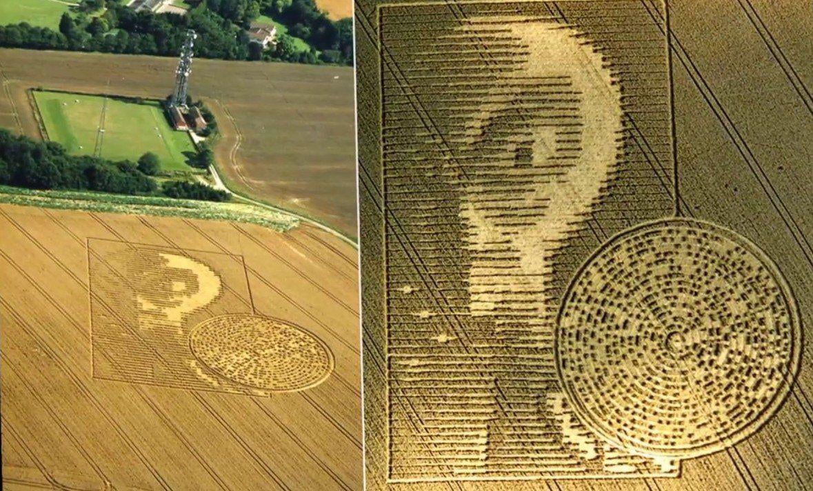 Crop circle translated to say “beware the bearers of false gifts and ...