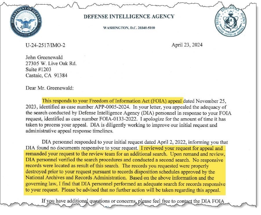 John Greenewald Jr via Twitter: “🚨 The email records of Dr. James ...
