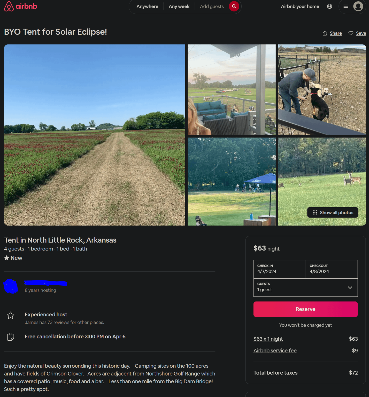 People are listing shared fields to camp on on Airbnb for the eclipse ...
