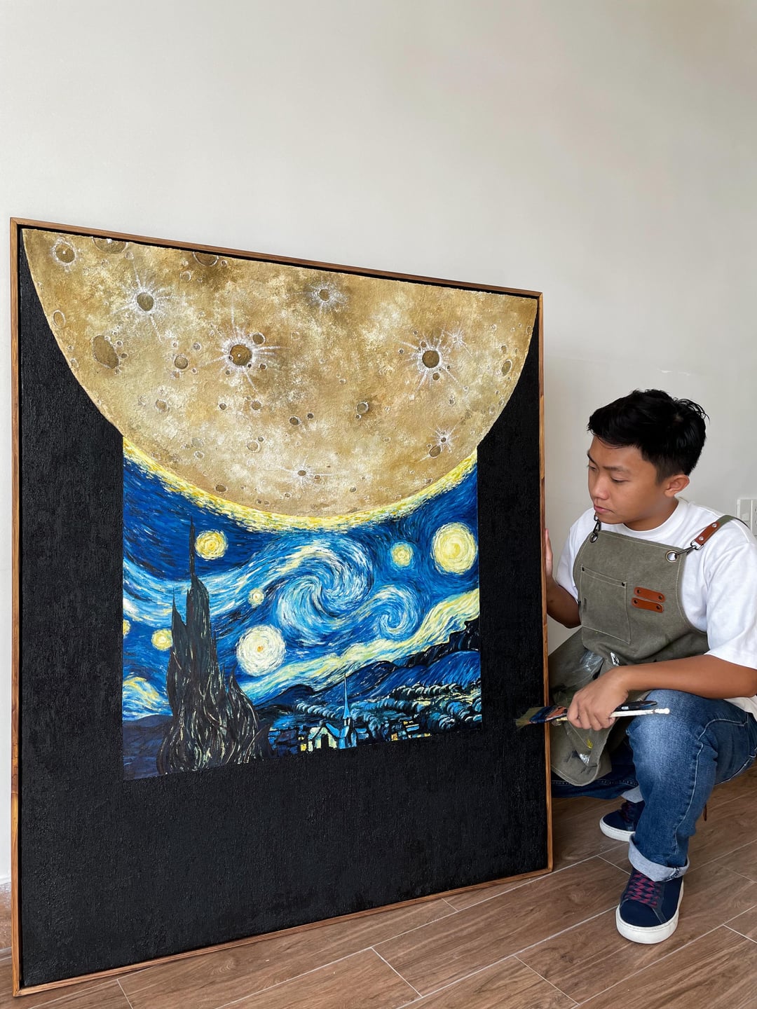 My 3d textured paintings of the moon and night sky - UFO FEED