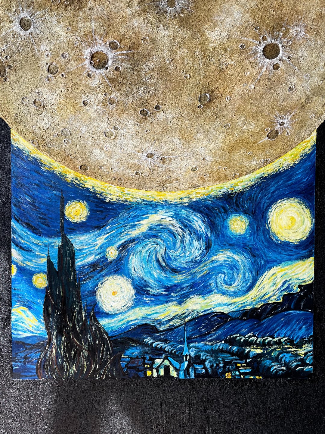 My 3d textured paintings of the moon and night sky - UFO FEED