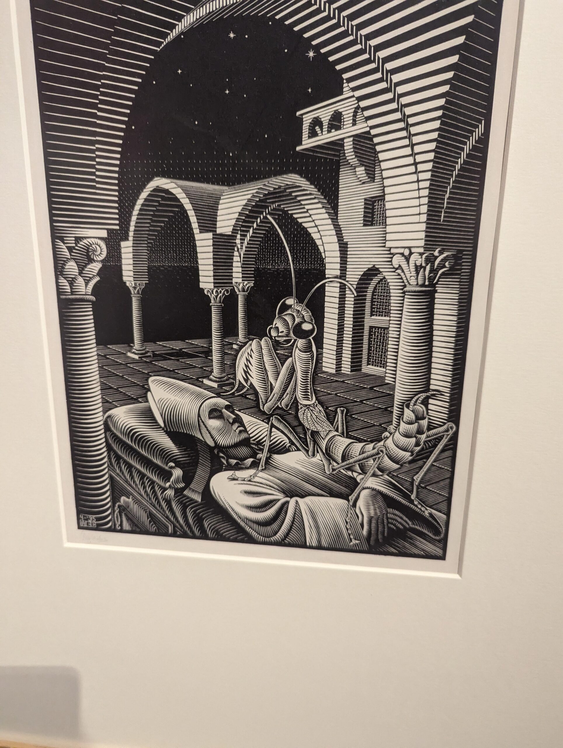 1935 engraving by surrealist artist Escher called Dream - UFO FEED