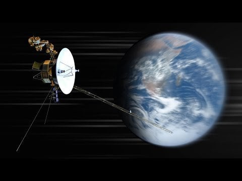 The speed of Voyager 1 visualized on Earth at a low altitude. With the ...
