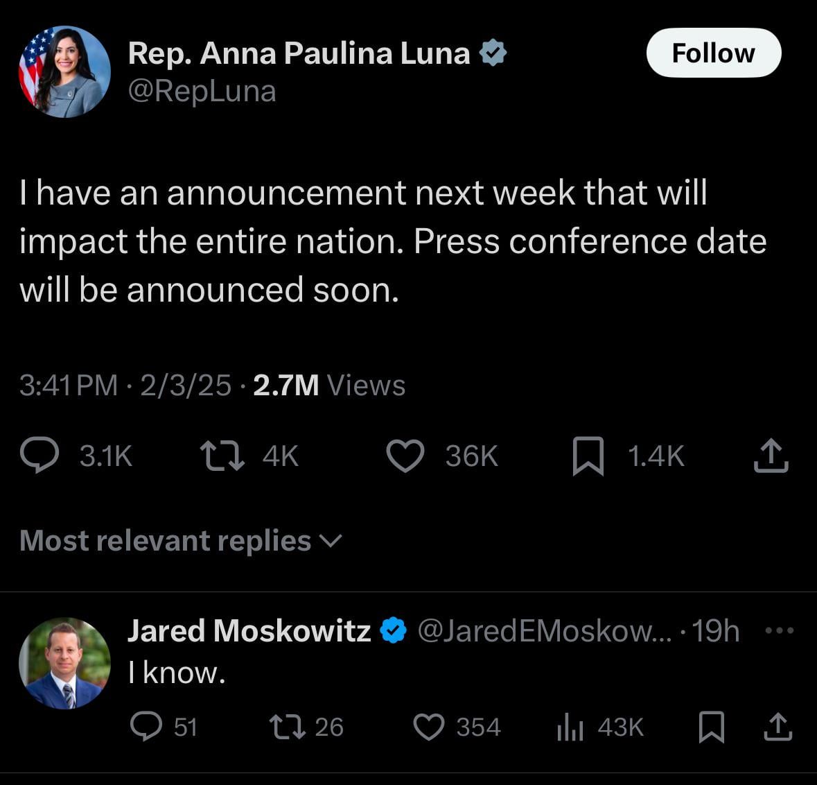 My Prediction on Next Week’s “Announcement” from Rep. Luna – UFO FEED