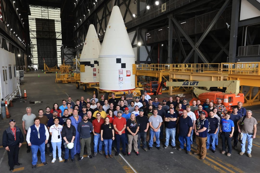 Artemis II Space Launch System booster stacking is complete. The next ...