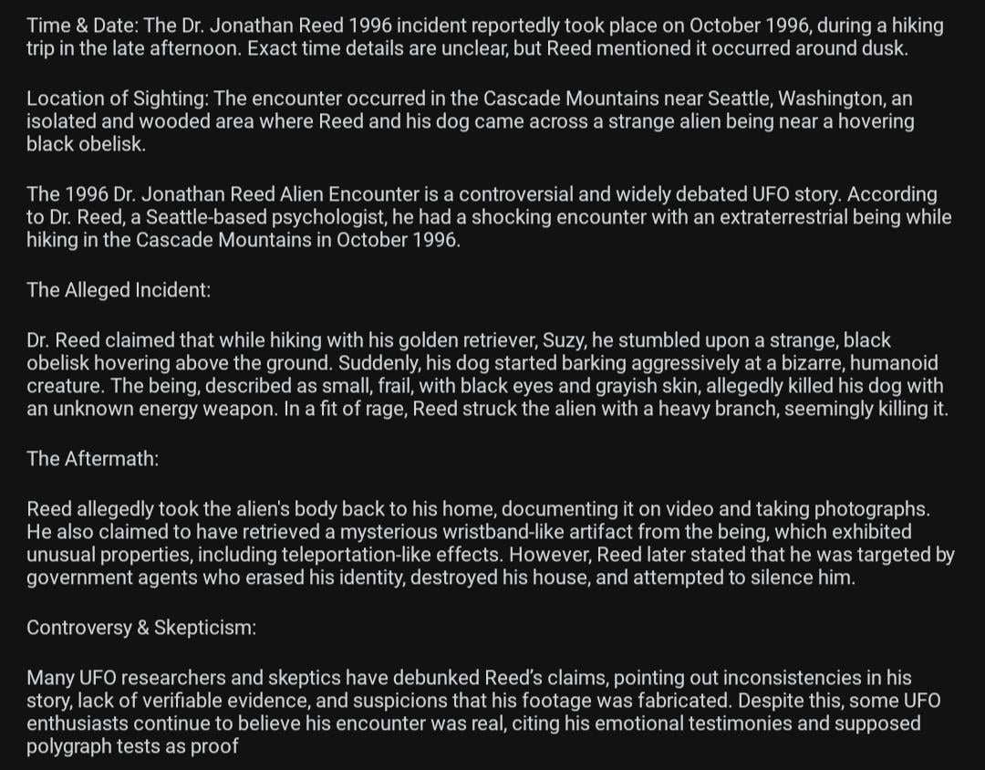 Dr Reed 1996 Full video - UFO FEED