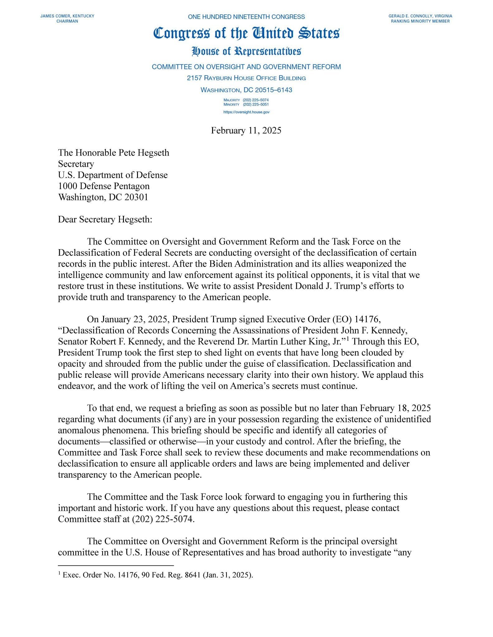 The new Task Force is already sending letters to the Secretaries of ...