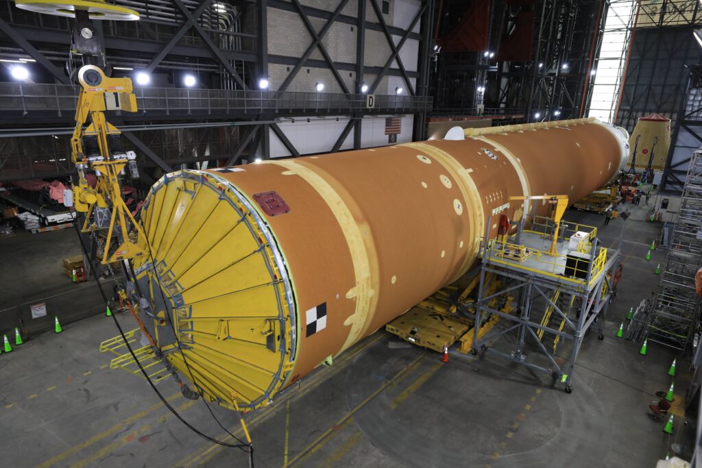 NASA Artemis II Core Stage Goes Horizontal Ahead of Final Integration ...