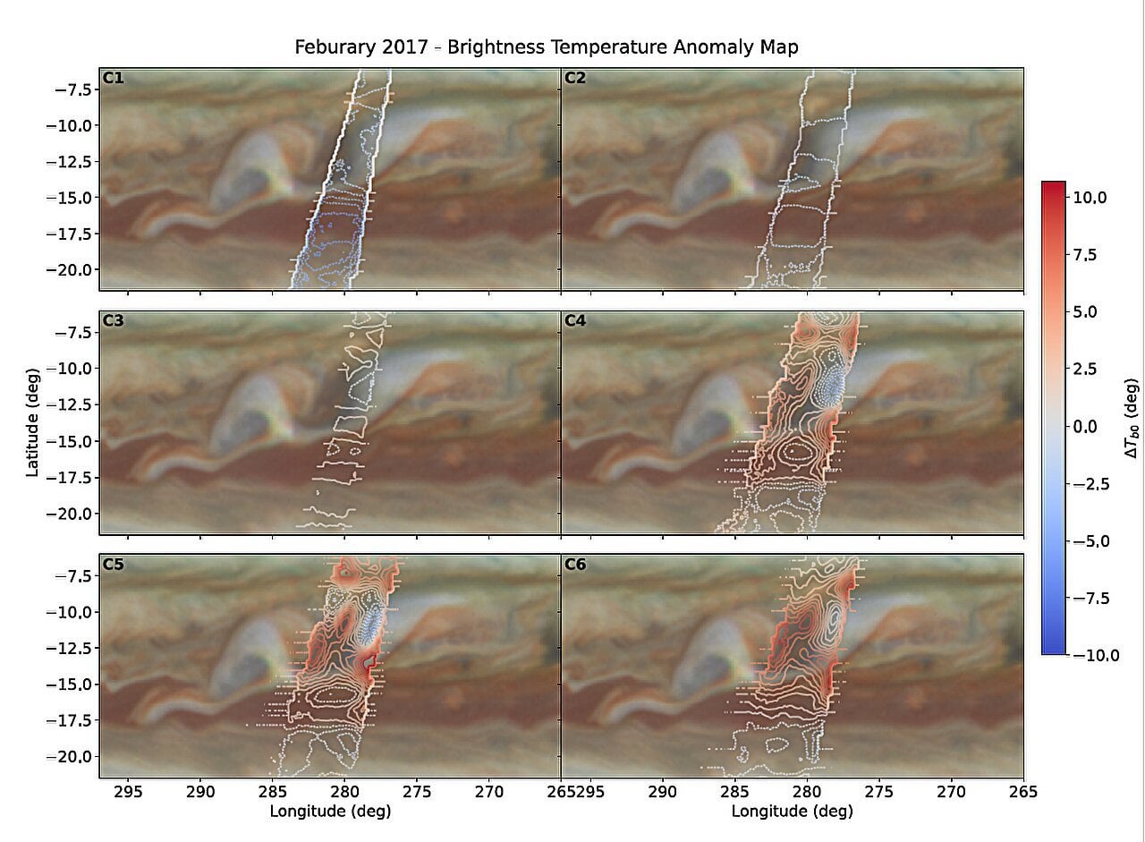 Massive Jupiter storm churns ammonia deep into planet's atmosphere ...