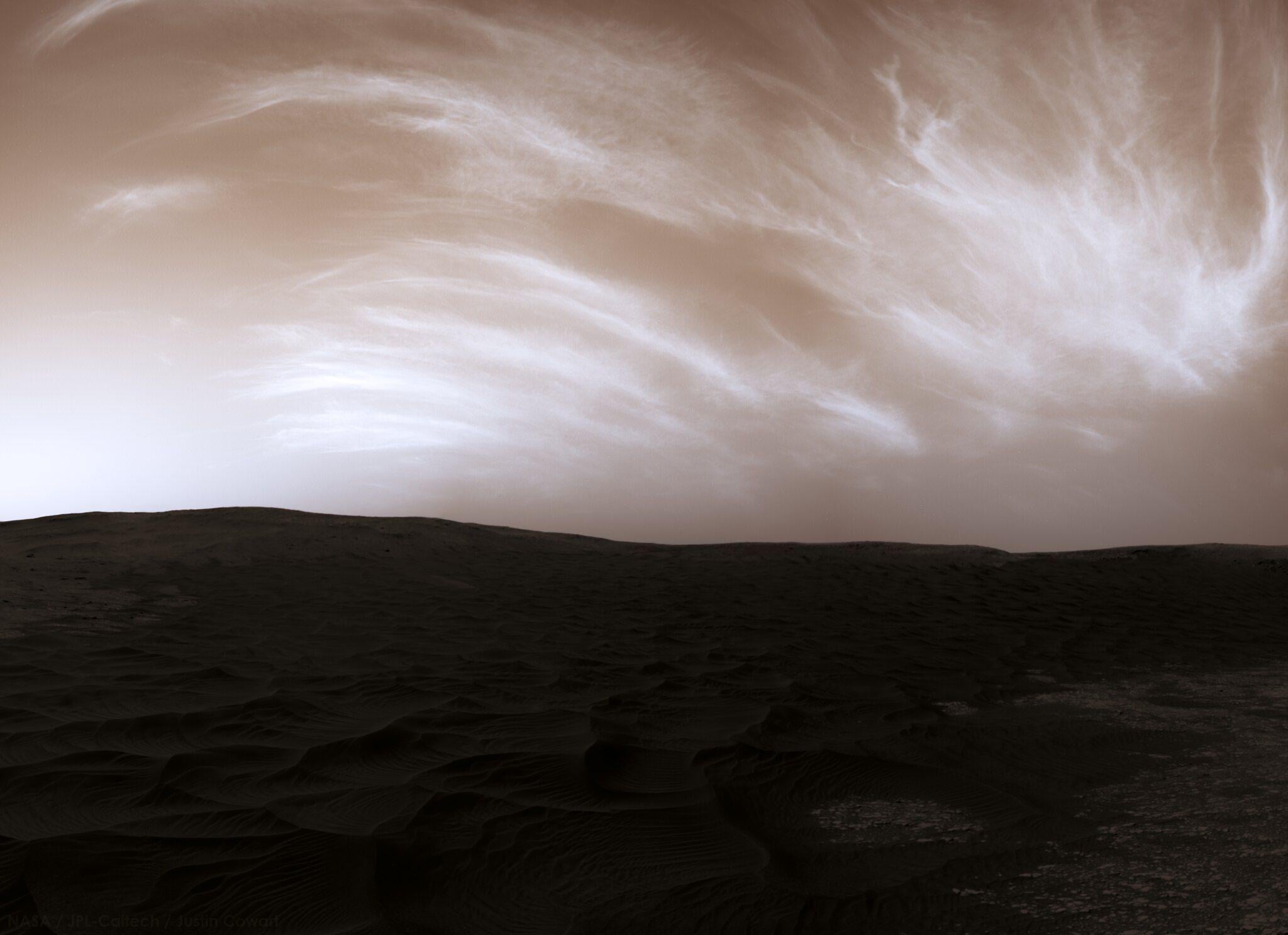 Clouds on Mars. Credit: NASA/JPL/Caltech, Justin Cowart – UFO FEED