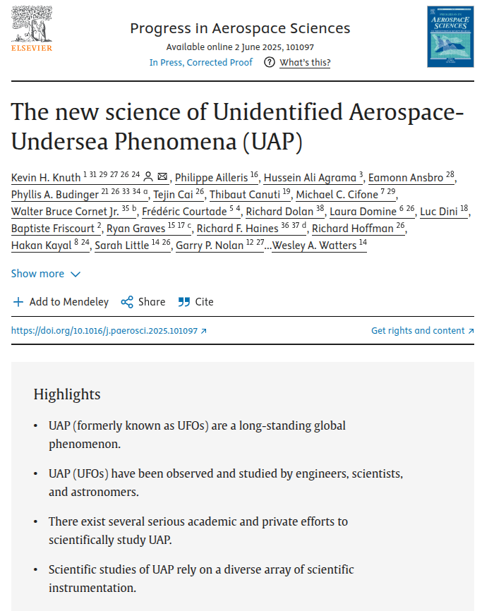 The new science of Unidentified Aerospace-Undersea Phenomena (UAP ...