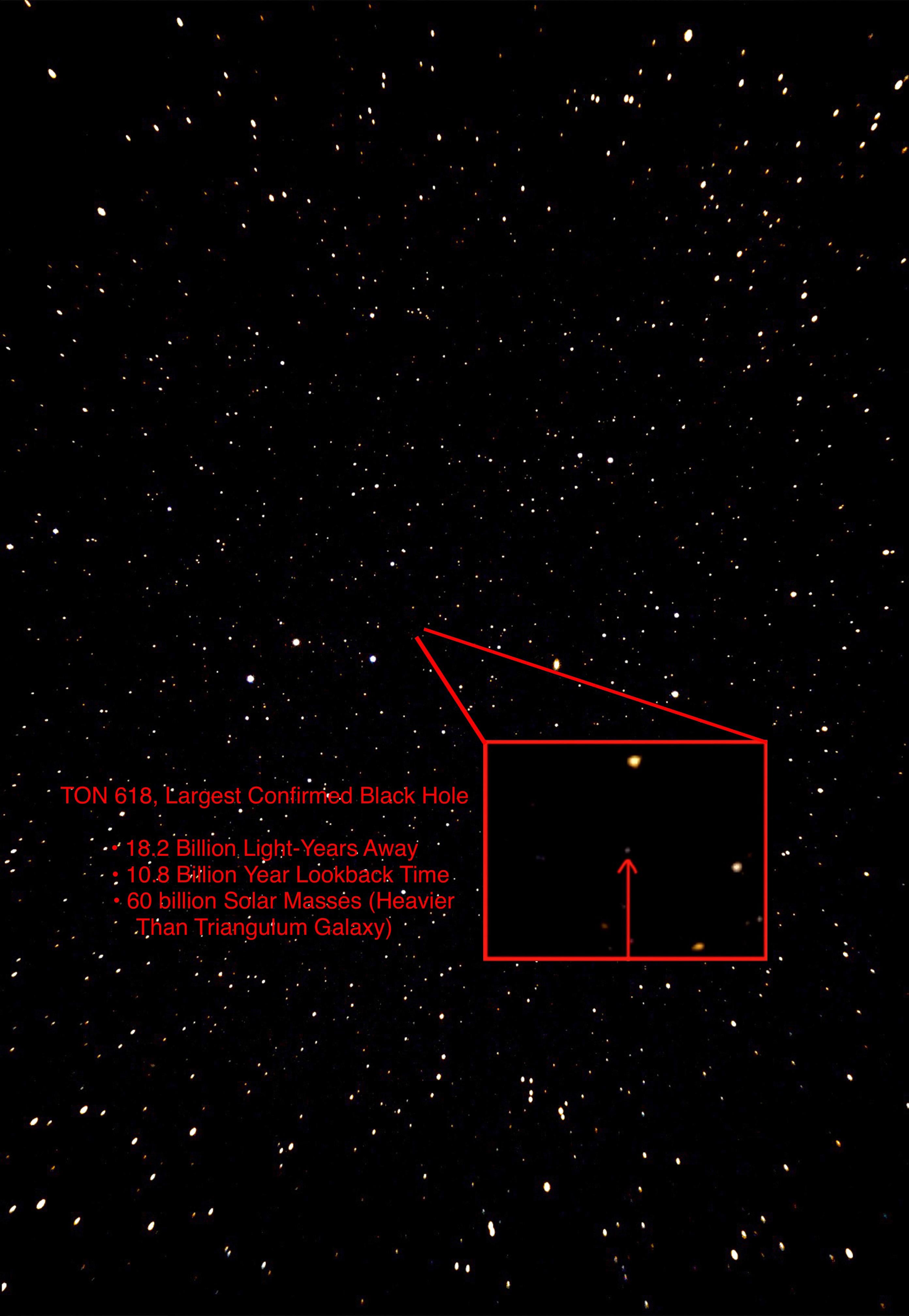 I Imaged TON618, the Largest Known Black Hole at 18.2 Billion Light ...