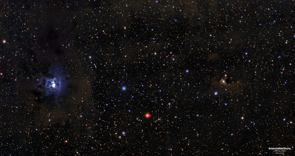 NGC 7023 and Sh2-136 (Iris and Ghost Nebula) - UFO FEED