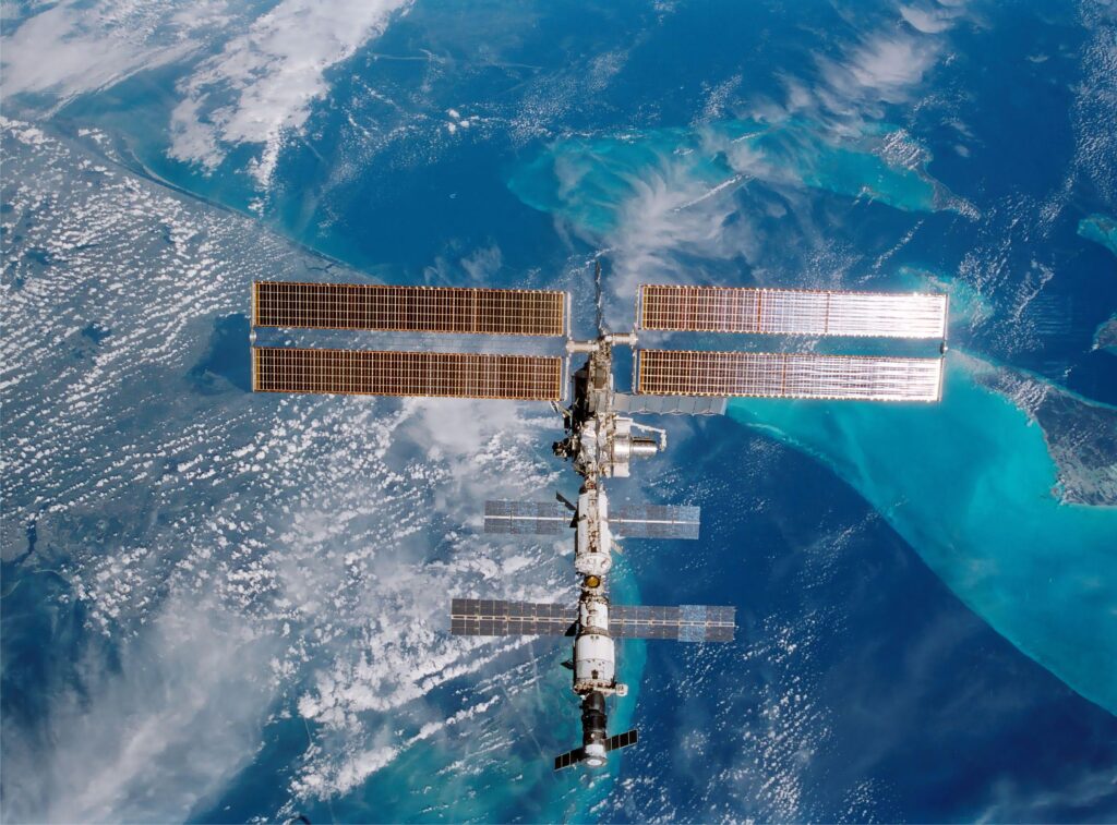 The International Space Station is seen over Miami, Florida, in this ...