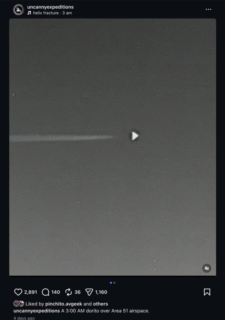 Black Triangle captured above Area 51 using thermal imaging camera ...