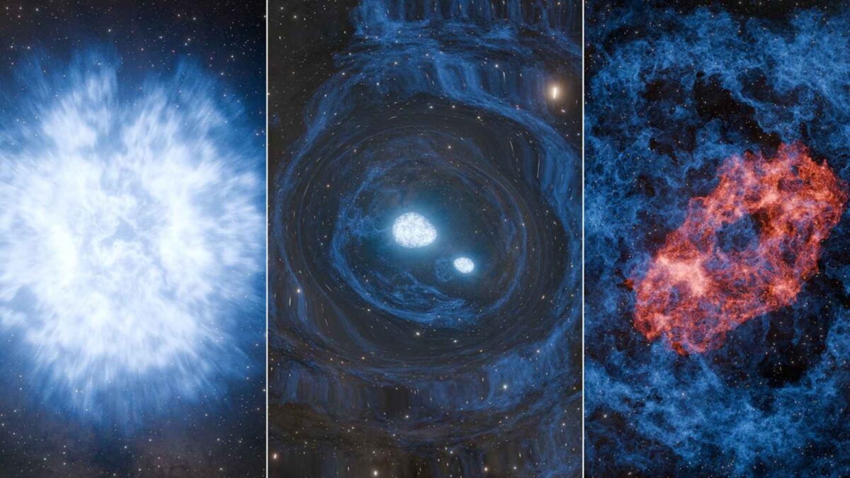 A star exploded, split in two, and then collided again within hours ...